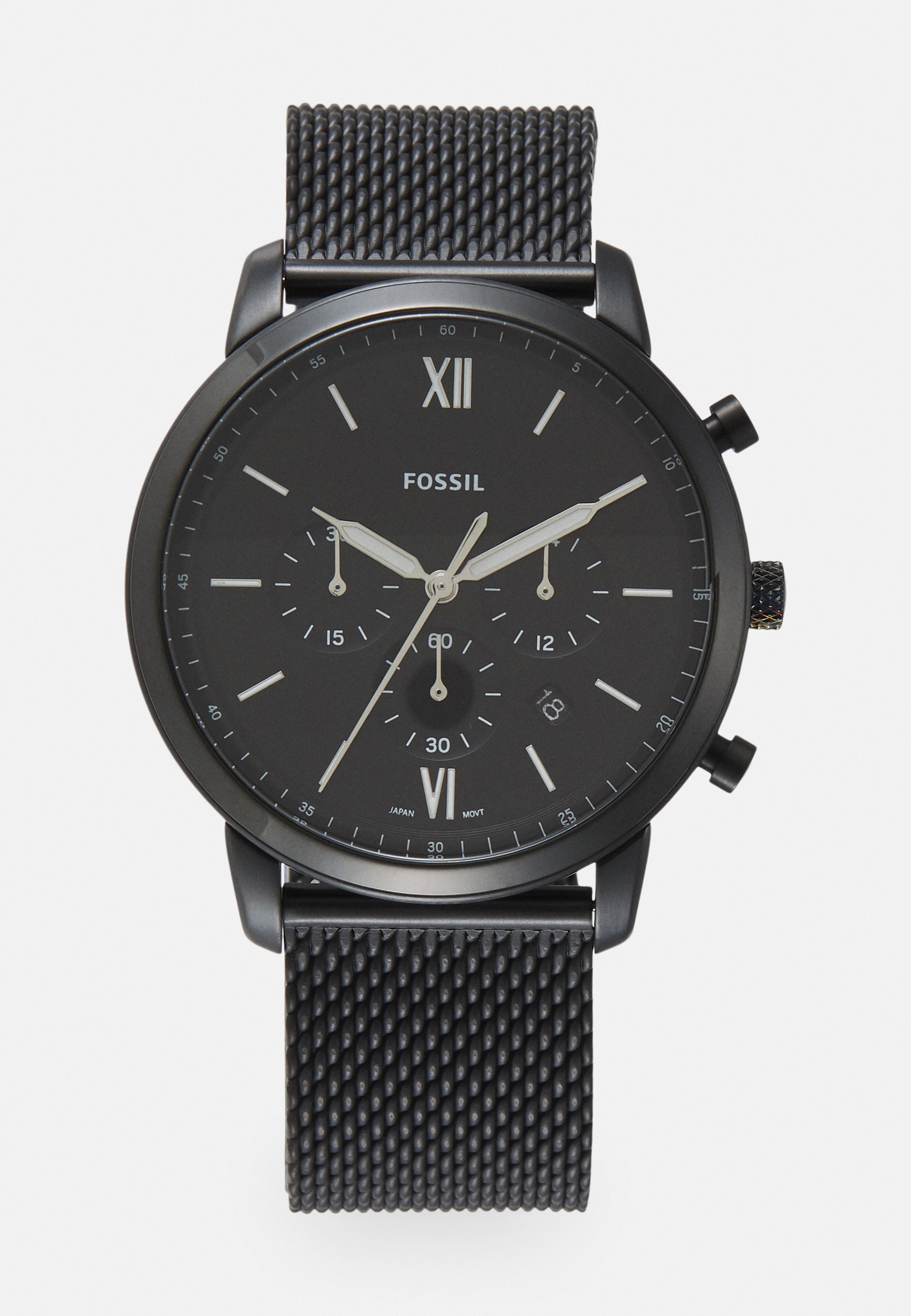 Fossil Neutra Chronograph Smoke Stainless Steel Mesh Watch Keanes ...