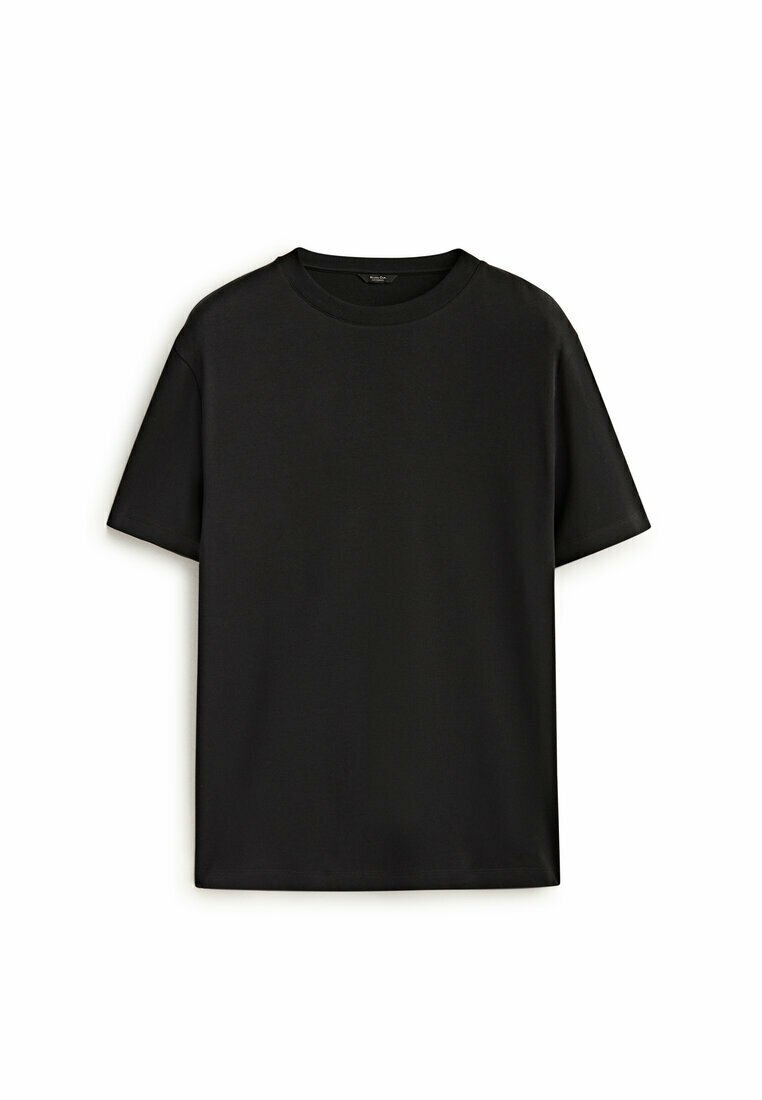 Massimo Dutti SHORT SLEEVE - Basic T-shirt - black - Zalando.co.uk