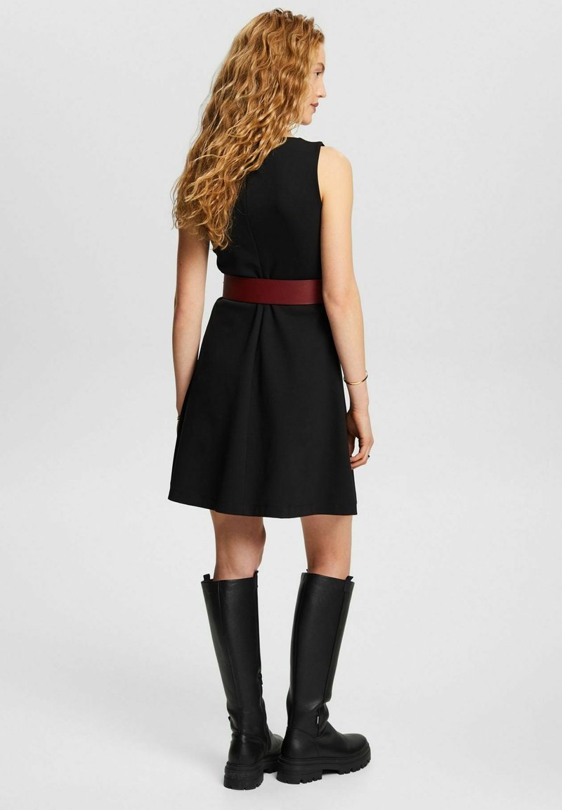 Esprit ÄRMELLOSES PUNTO-MINI - Jurk - black/zwart - Zalando.nl