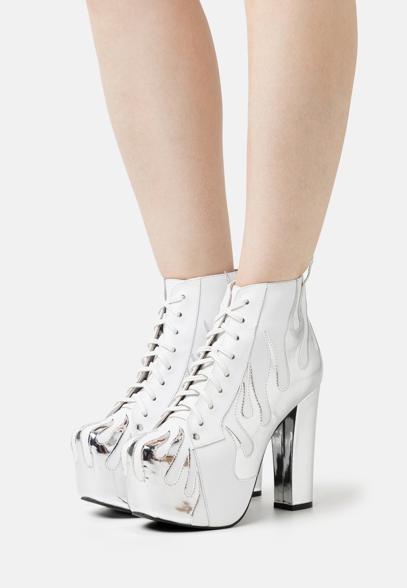 Jeffrey Campbell LITA FLAME - Boots à talons - white/silver/blanc ...
