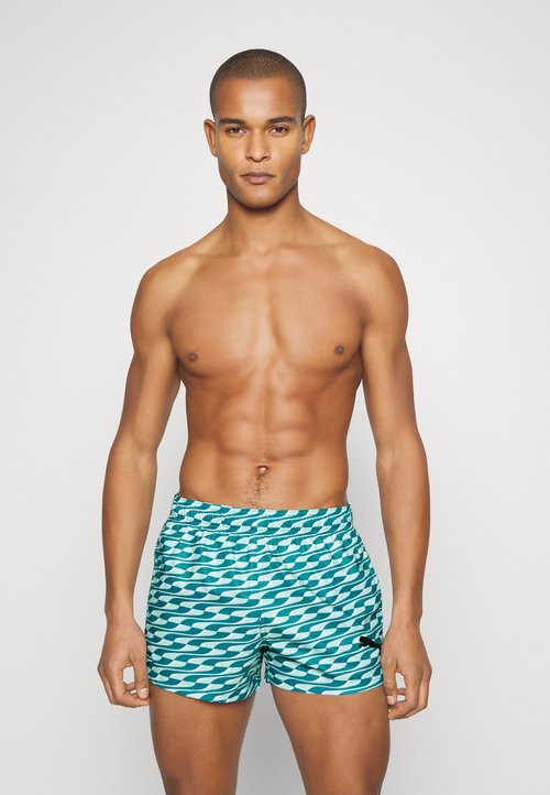 Puma SWIM MEN PRINT CAT LOGO - Badeshorts - elektro combo/schwarz ...