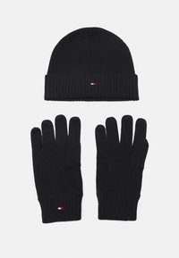 Tommy Hilfiger ESSENTIAL BEANIE & GLOVES SET - Fingerhandschuh - black/schwarz - Zalando.ch