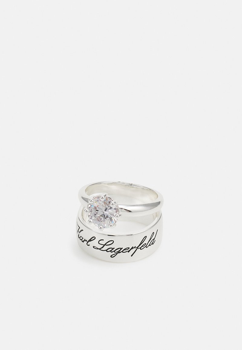 KARL LAGERFELD HOTEL DOUBLE RING - Ring - silver-coloured/silberfarben ...