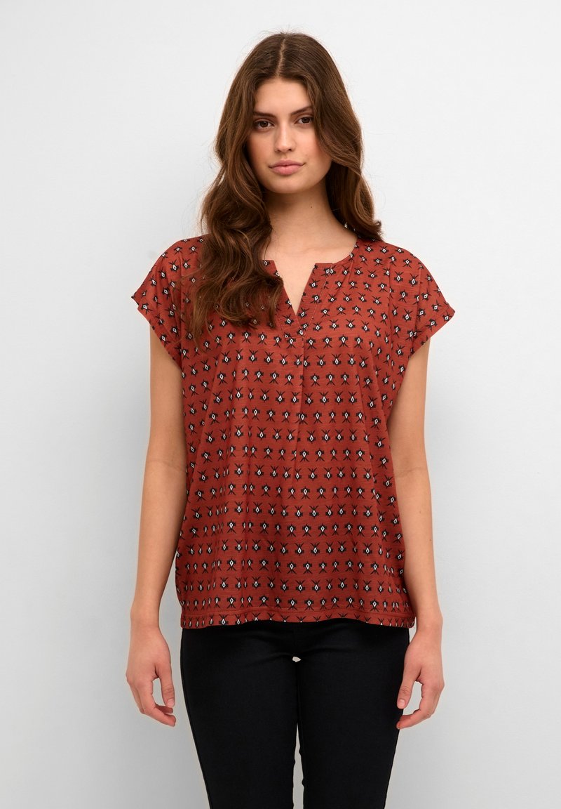 Kaffe KAEDNA - T-shirts print - red black white graphic print/rød ...