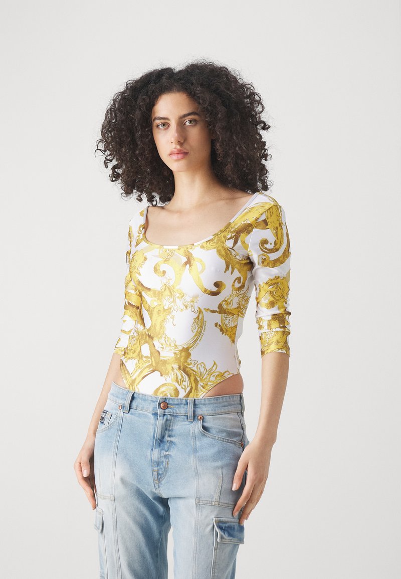 Versace Jeans Couture Topper langermet - white/gold/offwhite - Zalando.no