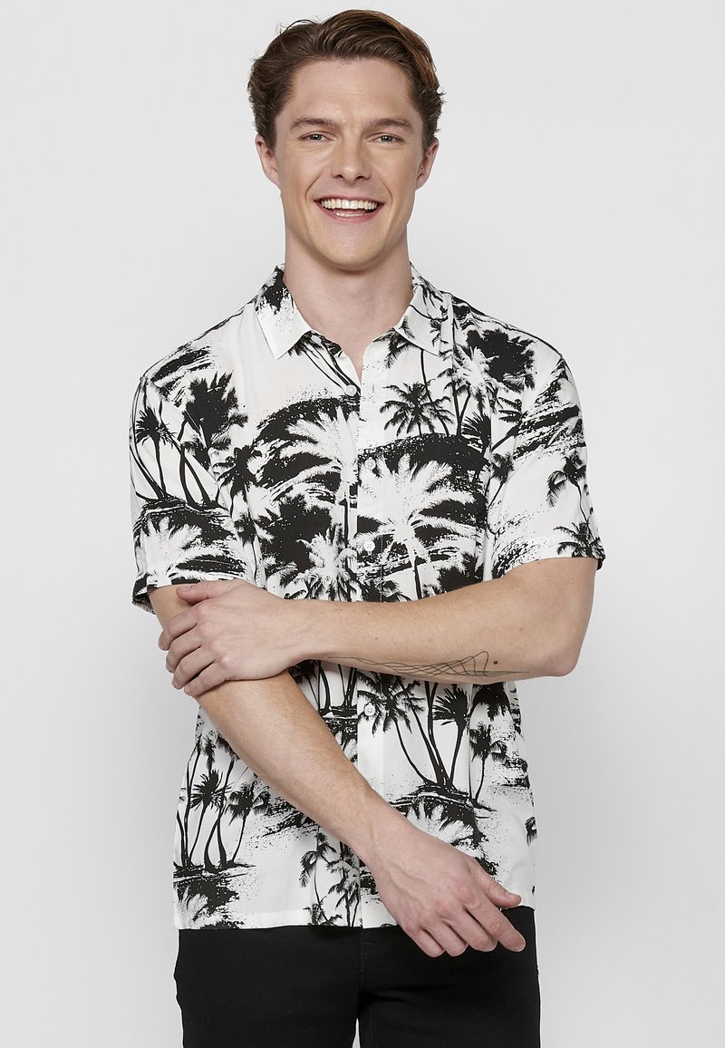 Koroshi Short Sleeve Overhemd Black Zwart Zalando Nl