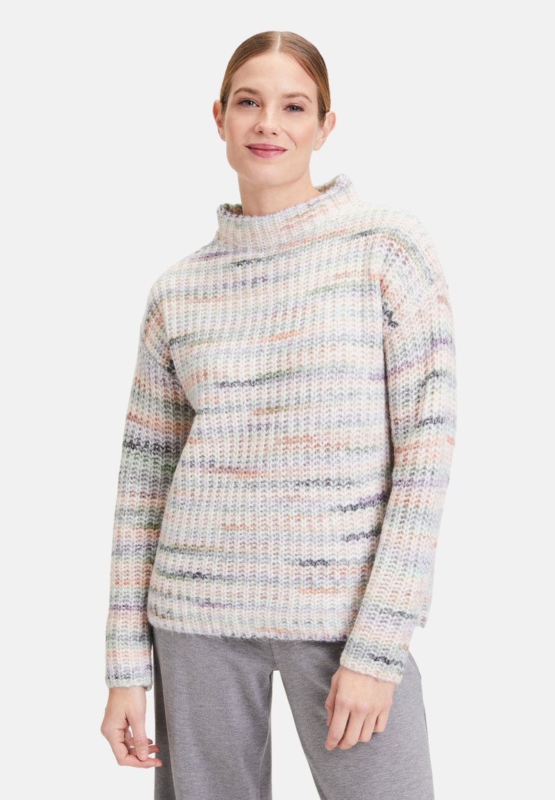 Cartoon MIT STEHKRAGEN - Strickpullover - weiß violett/weiß - Zalando