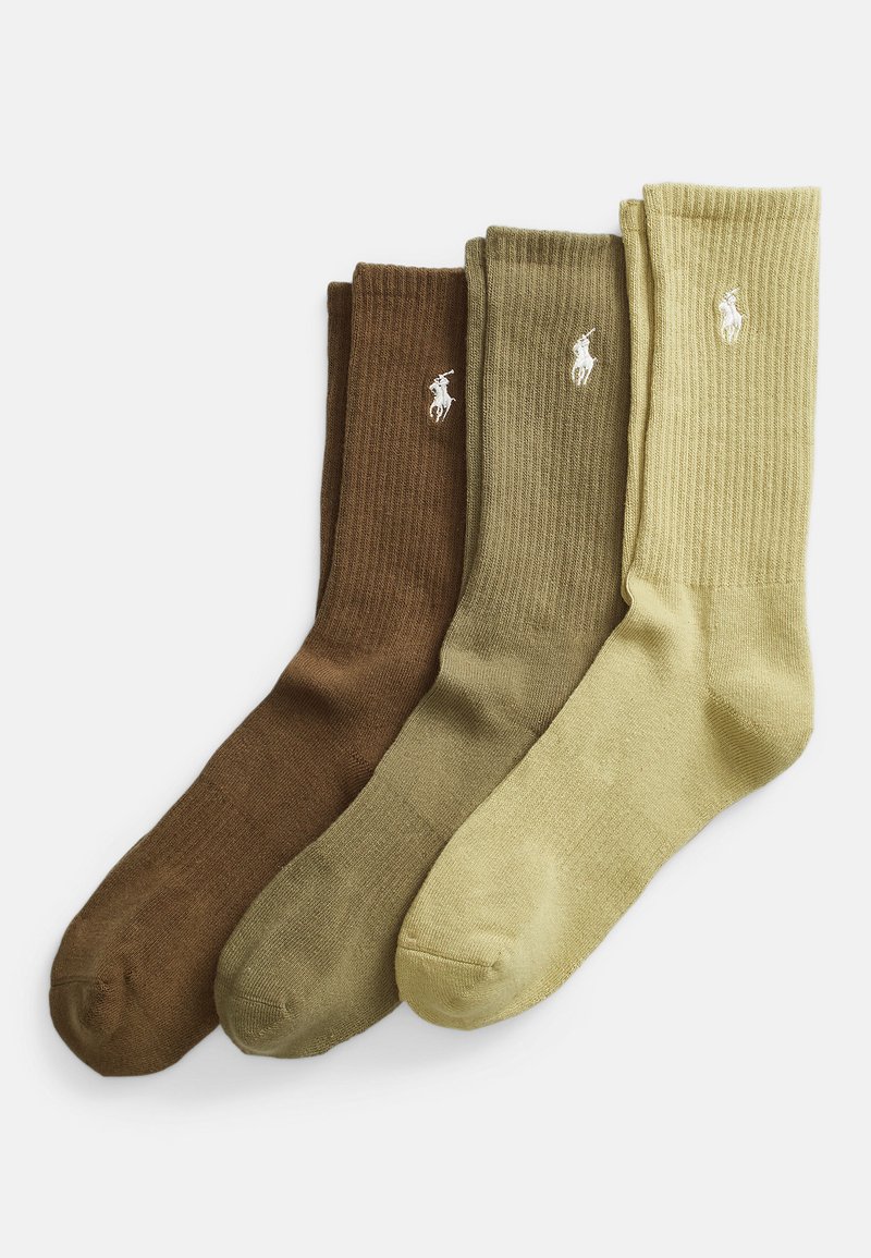 Polo Ralph Lauren CREW 3 PACK - Calcetines - beige/taupe/olive/beige ...