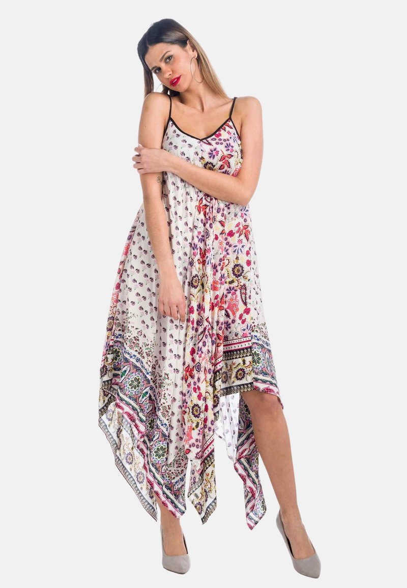 Koroshi PRINTED FLOWING - Robe longue - blanco white/blanc - ZALANDO.FR