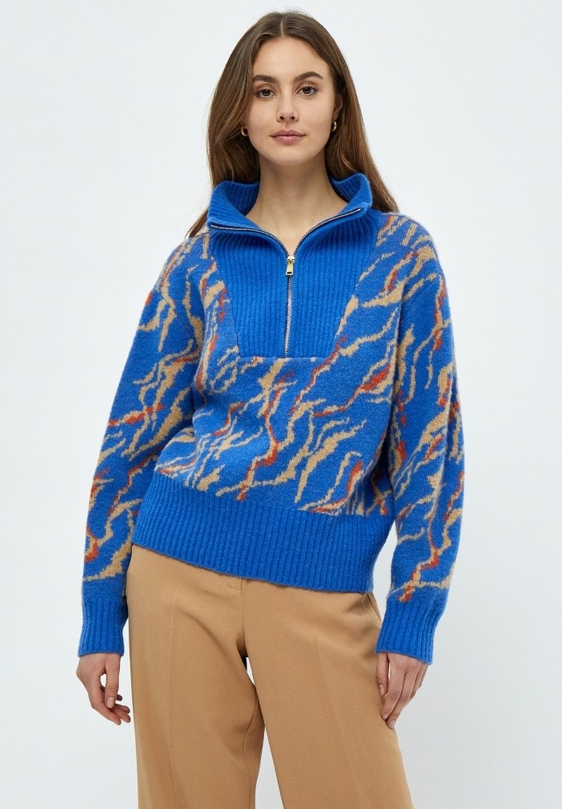 Minus MIFLAVIA KNIT PULLOVER - Fleece trui - royal blue/koningsblauw ...