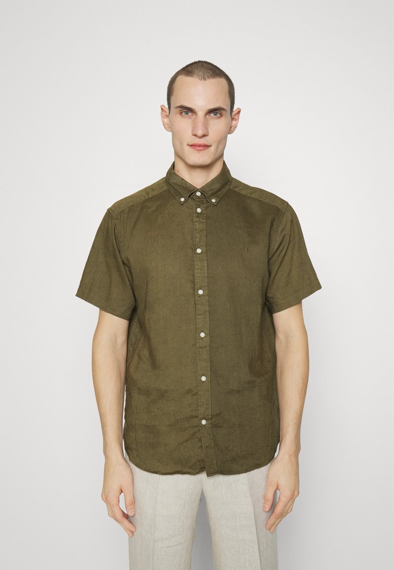 Les Deux KRIS LINEN SHIRT - Hemd - olive night/oliv - Zalando.ch