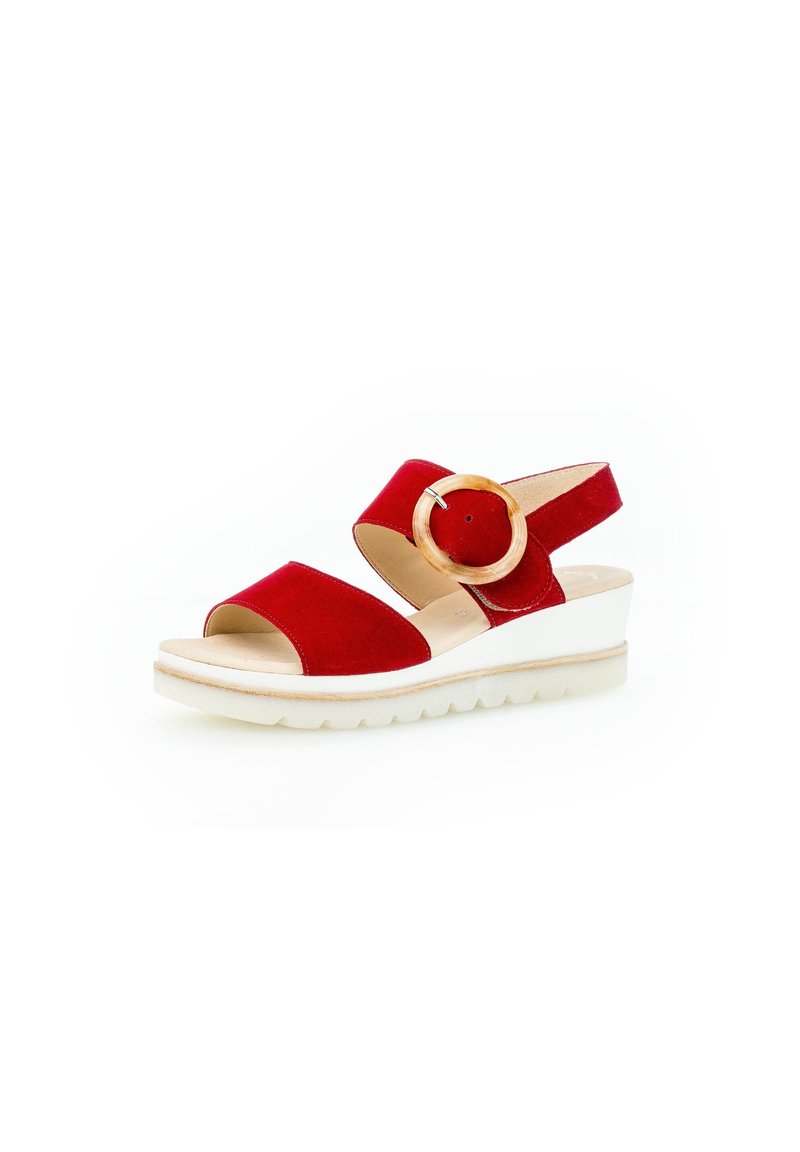 Gabor Sandaler m/ kilehæl - red/rød - (Pre-owned) - Zalando.dk