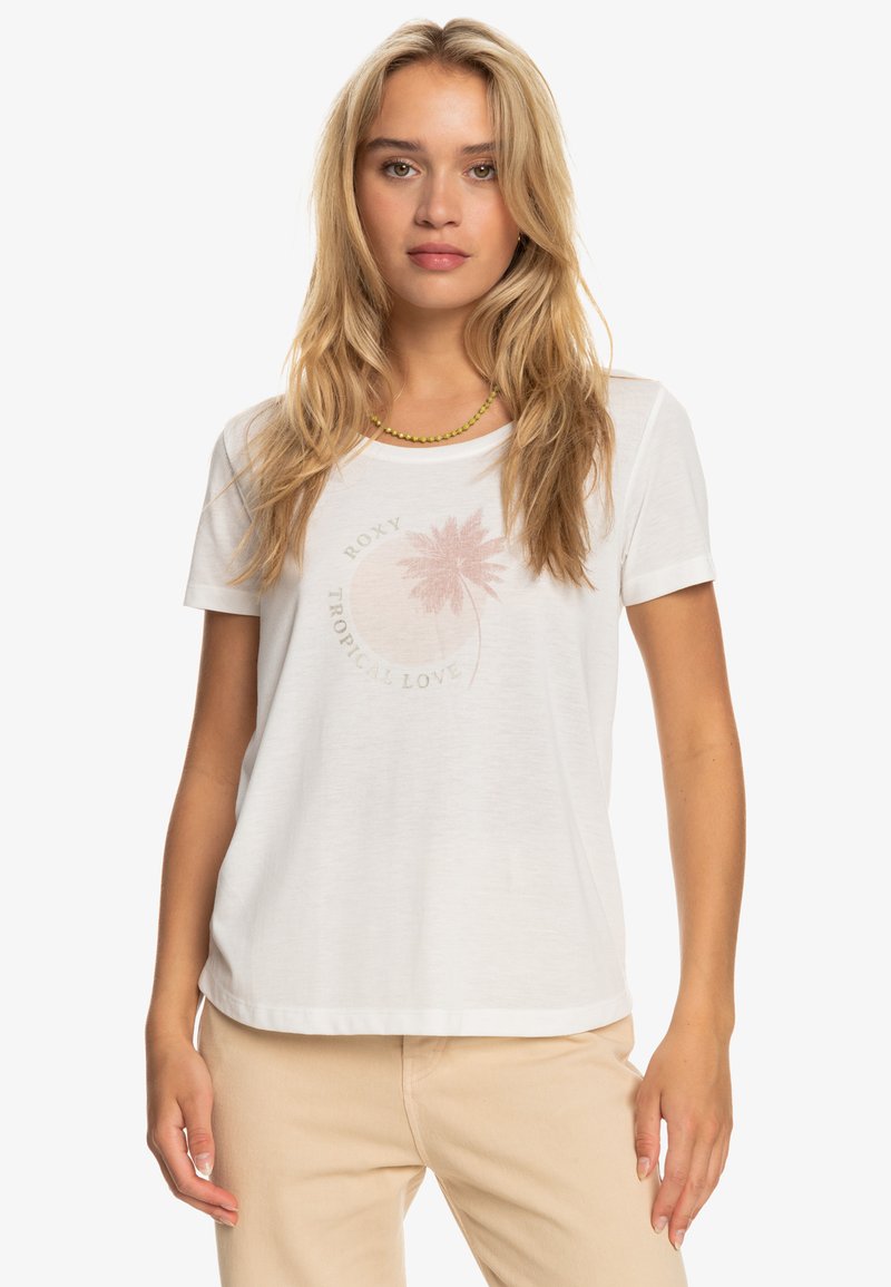 Roxy CHASING THE WAVE - Print T-shirt - snow white/white - Zalando.de