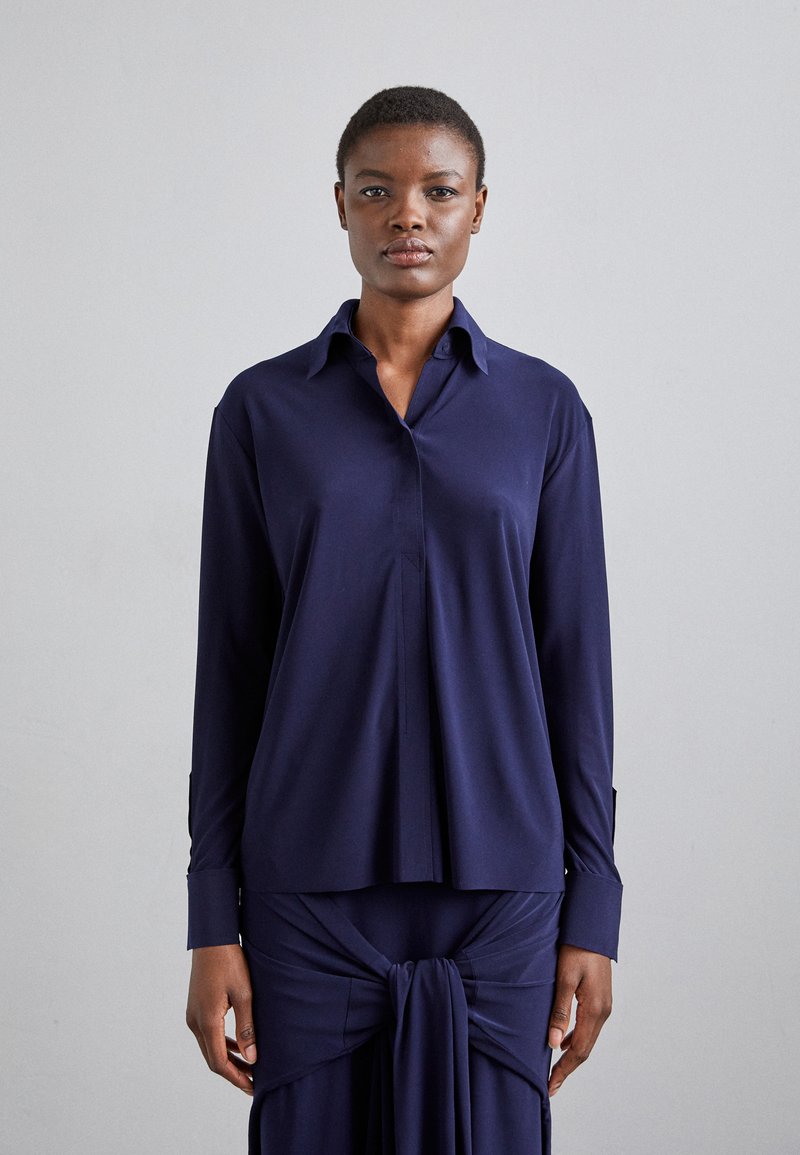Norma Kamali COLLAR - Button-down blouse - true navy/blue - Zalando