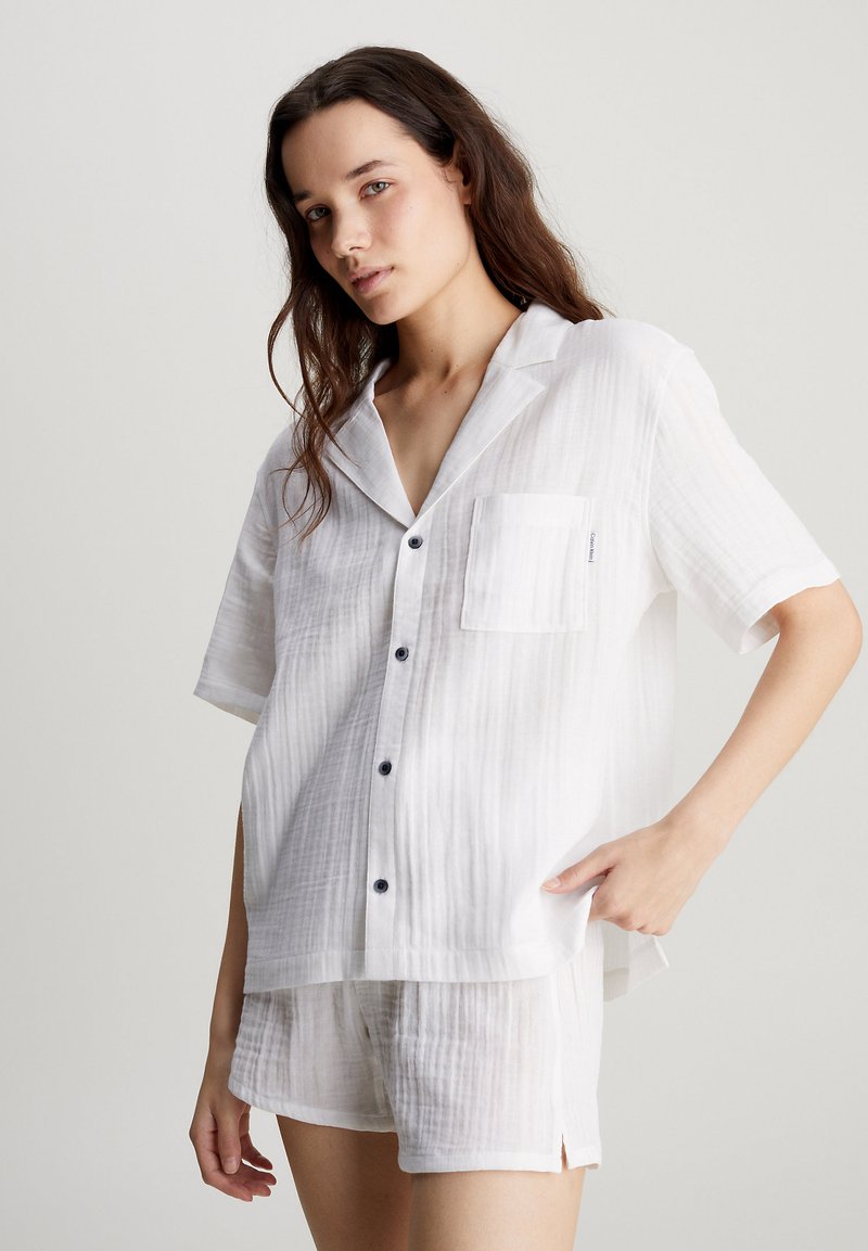 Calvin Klein Underwear SS BUTTON DOWN - Pyjama top - white - Zalando.ie