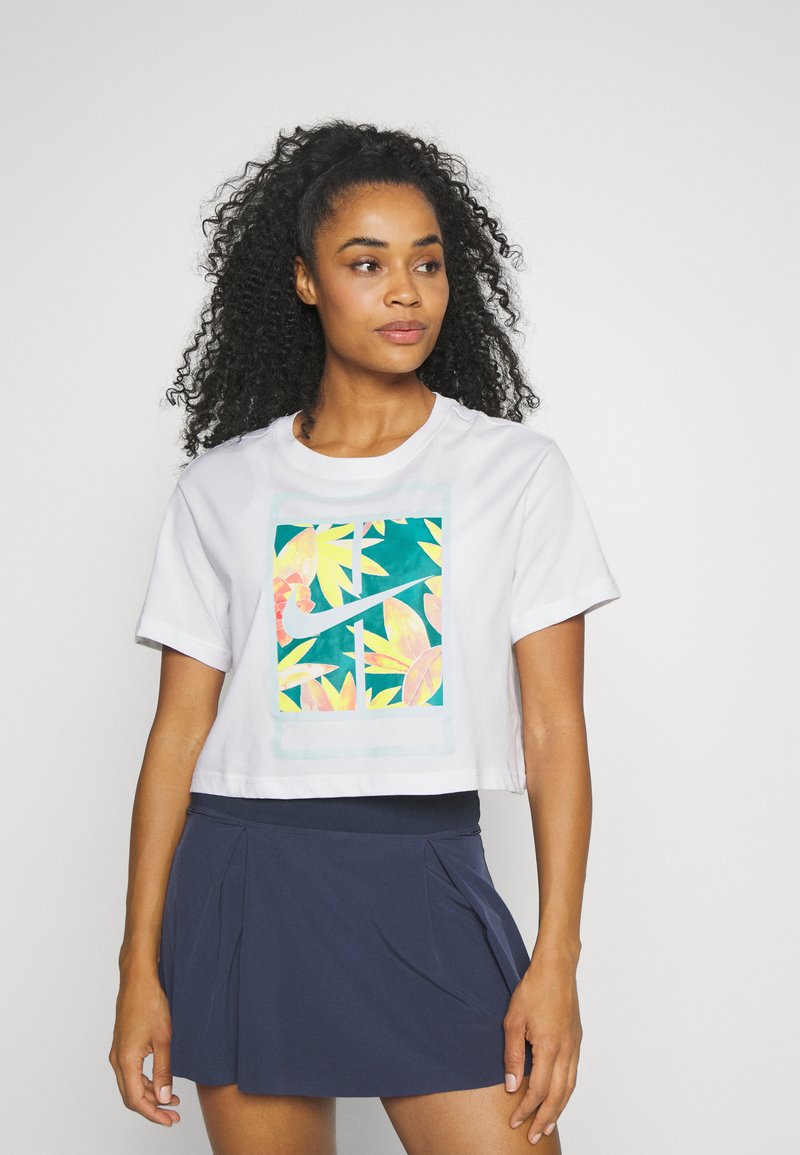 Nike Performance TEE SLAM CROP - T-shirt de sport - white/blanc ...