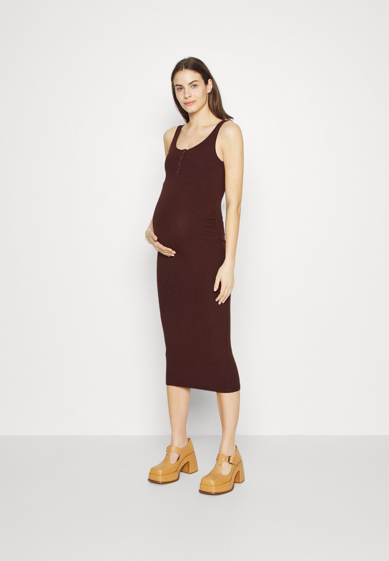 Pieces Maternity PMKITTE TANK MIDI DRESS - Rochie tricotată - chicory ...