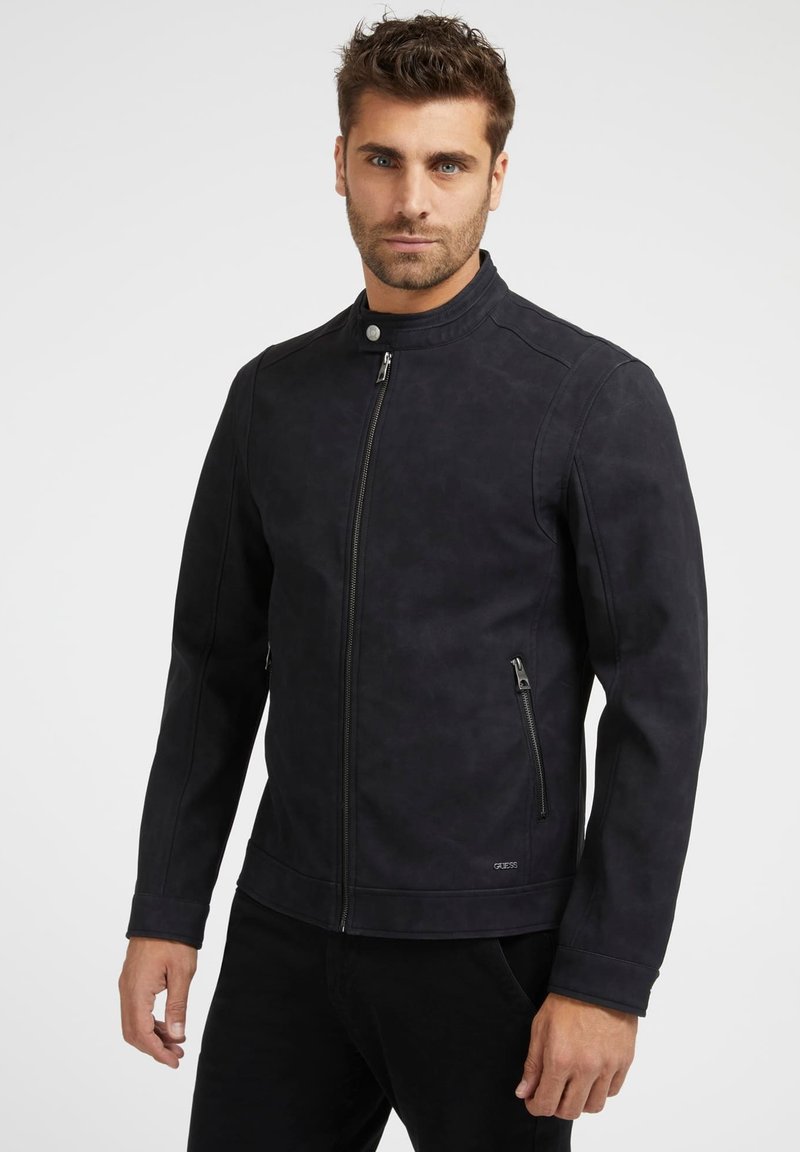 Guess BIKER - Faux leather jacket - schwarz/black - Zalando.de