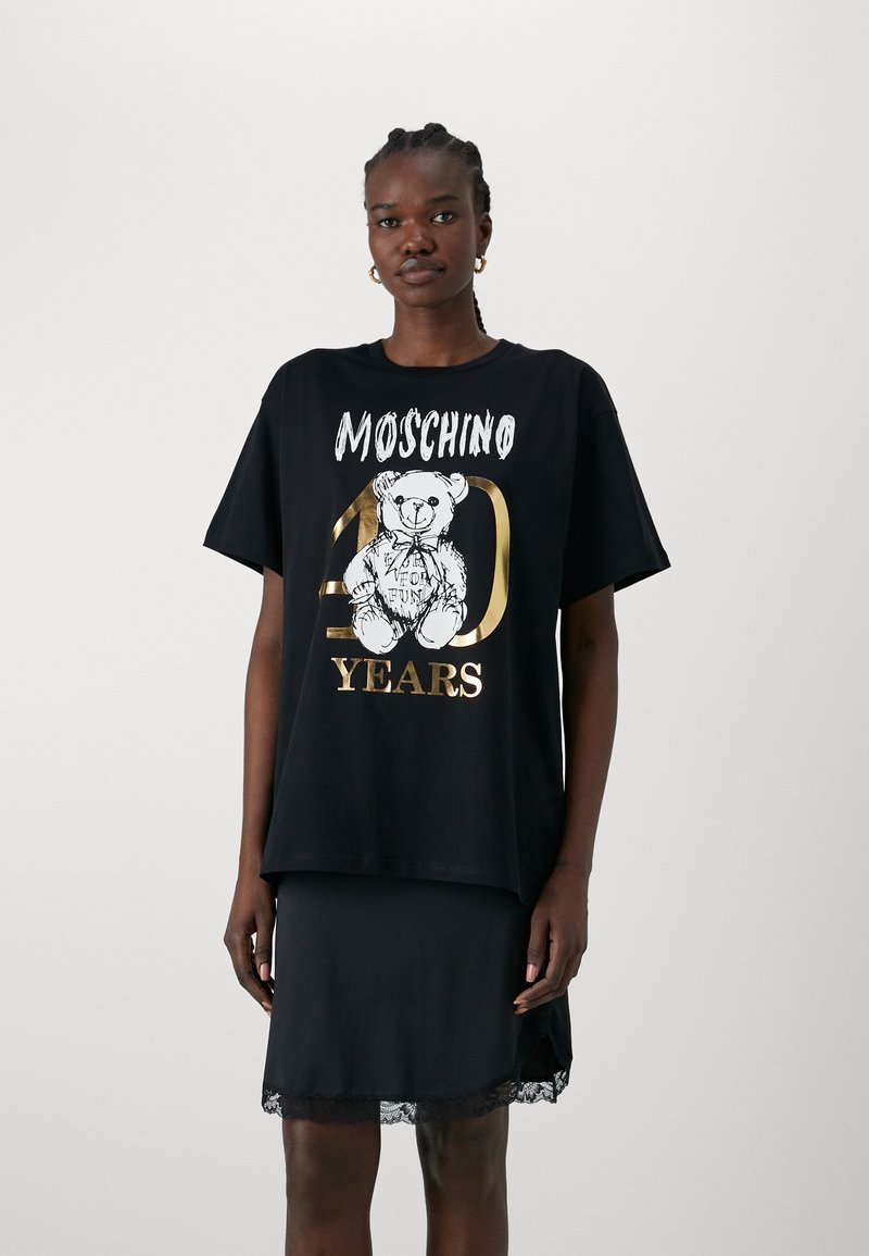 MOSCHINO Print T-shirt - fantasy black/black - Zalando