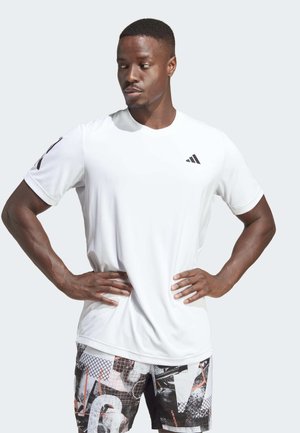 adidas Sportswear ESSENTIALS SINGLE BIG - Print T-shirt - off white/off ...