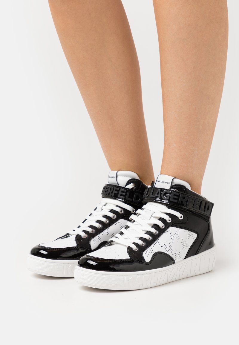 KARL LAGERFELD KUPSOLE MID CUT STRAP - High-top trainers - black/white ...