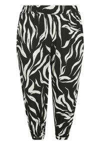 Yours Clothing ZEBRA CROPPED HAREM - Tracksuit bottoms - black - Zalando