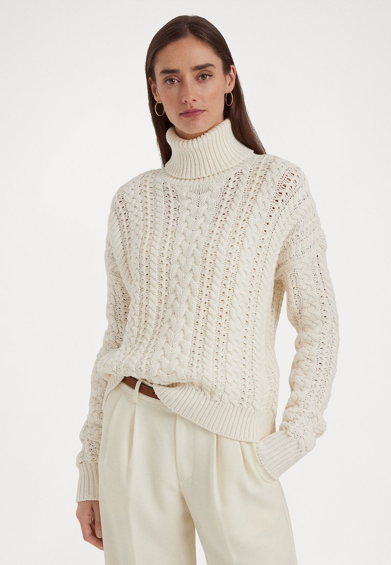 Lauren Ralph Lauren FURQAN LONG SLEEVE - Strickpullover - mascarpone ...