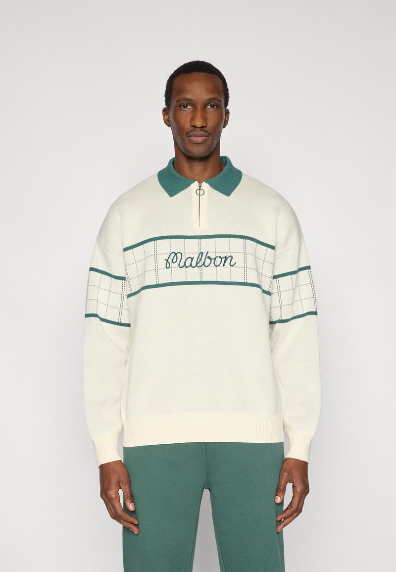 Malbon BENNETT PLAID SWEATER - Polosärk - heather ivory/beež - Zalando.ee