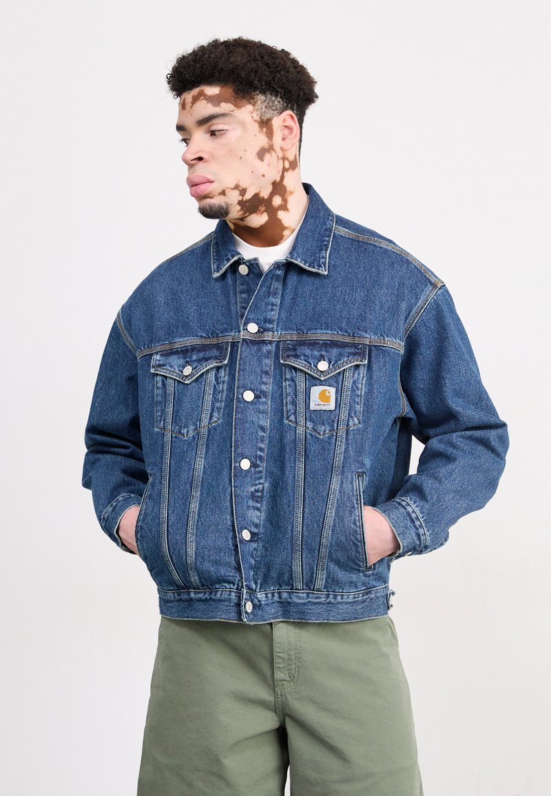 Carhartt WIP HELSTON - Denim jacket - blue cloud stone/blue - Zalando.ie