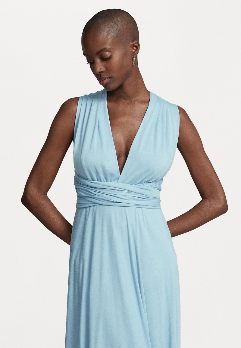 Polo Ralph Lauren SLEEVELESS DRESS - Maxiklänning - powder blue/blå ...