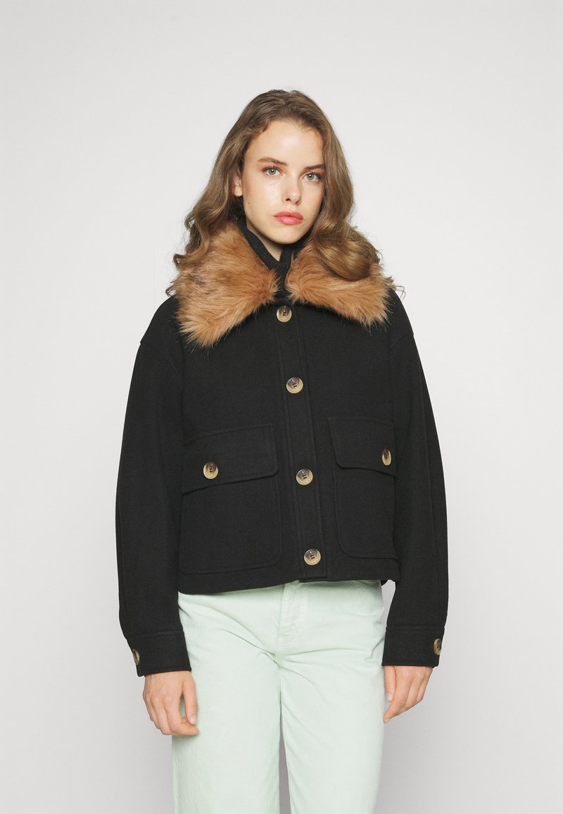 ONLY Petite ONLEMMA SHORT SHACKET - Jachetă de vară - black/negru ...