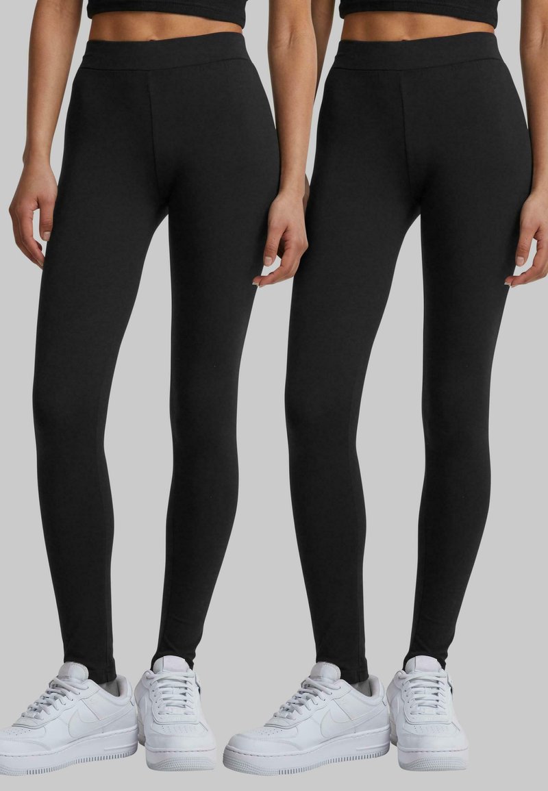 Urban Classics 2-PACK - Legging - black black/zwart - Zalando.nl