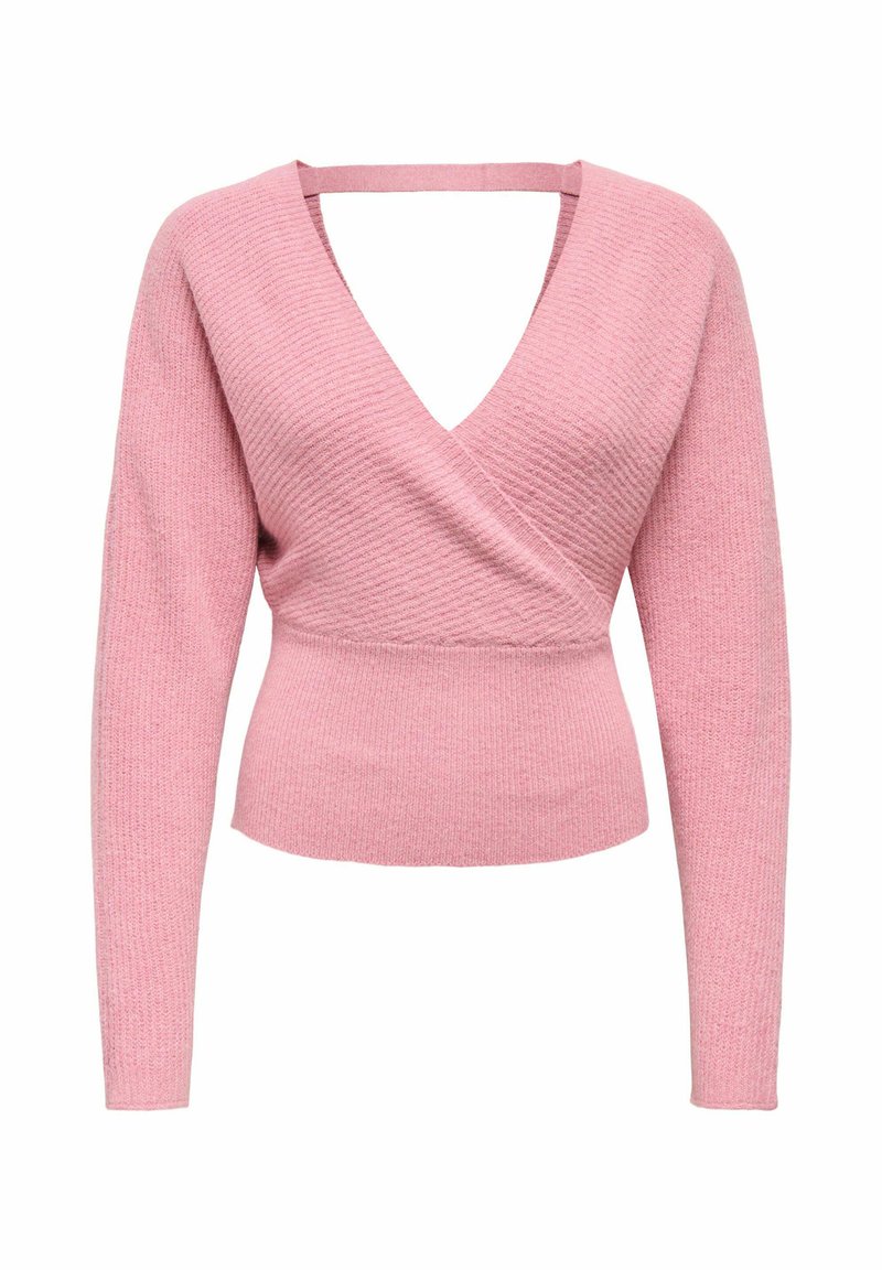 ONLY WINNIE BATWING V-NECK - Strickpullover - wild rose/pink - Zalando