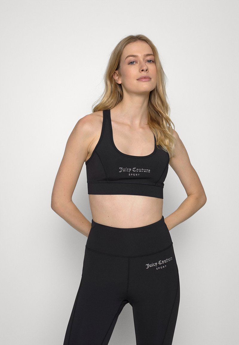 Juicy Couture STELLA SPORTS BRA - Medium support sports bra - black ...