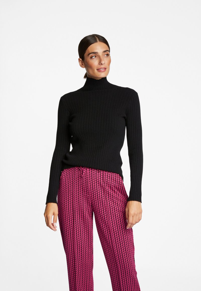 Rich & Royal TURTLE-NECK DESIGN - Strickpullover - black/schwarz ...