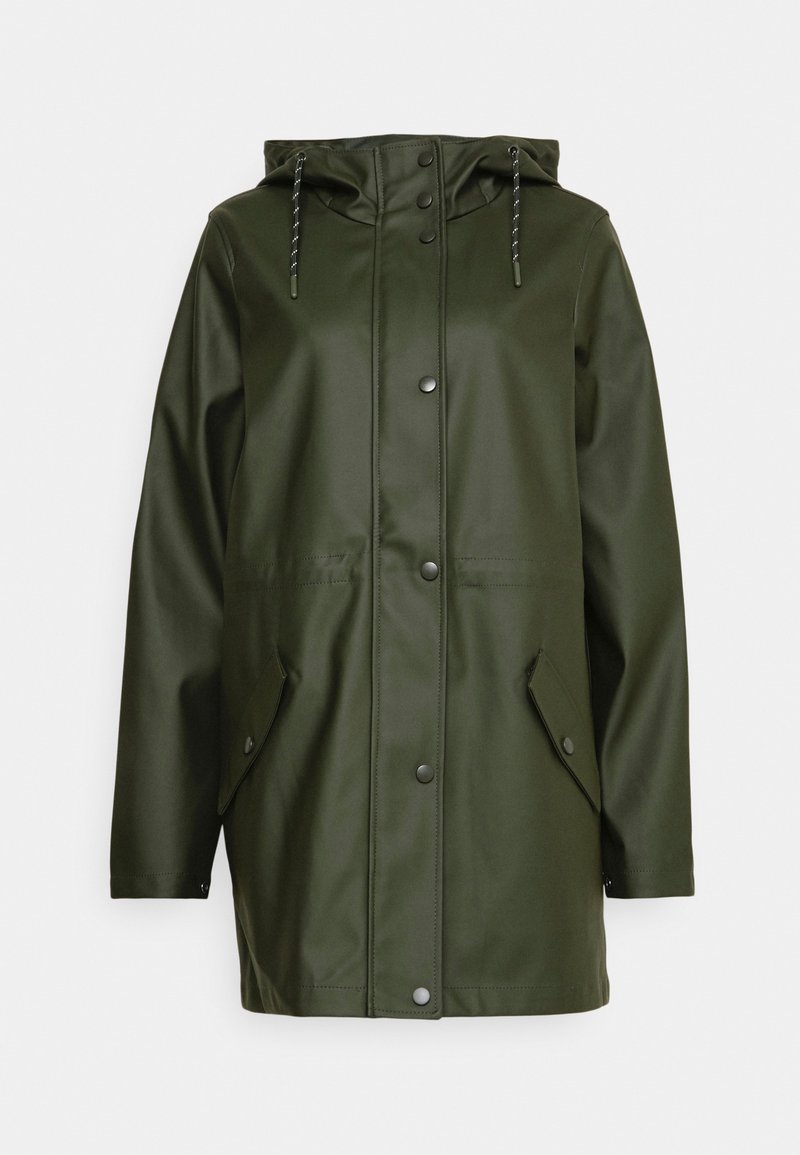 Vero Moda Tall VMMALOU COATED JACKET - Regnjakke - peat/mørkegrønn ...