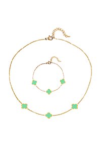 Cala Rose SET SUMMER CLOVER - Halskette - gold green/grün - Zalando.de