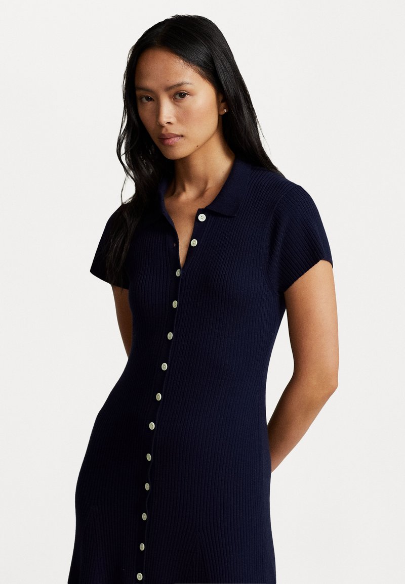 Polo Ralph Lauren COLLAR SHORT SLEEVE DAY DRESS - Jumper dress - hunter navy/blue - Zalando.ie