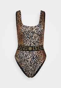 Versace SWIM ONE PIECE VITA LEOPARD ALL OVER PRINT - Swimsuit - natural ...