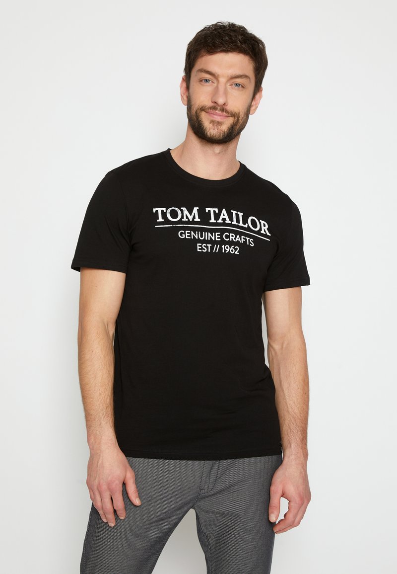 TOM TAILOR T-shirts med print - black/svart - Zalando.no