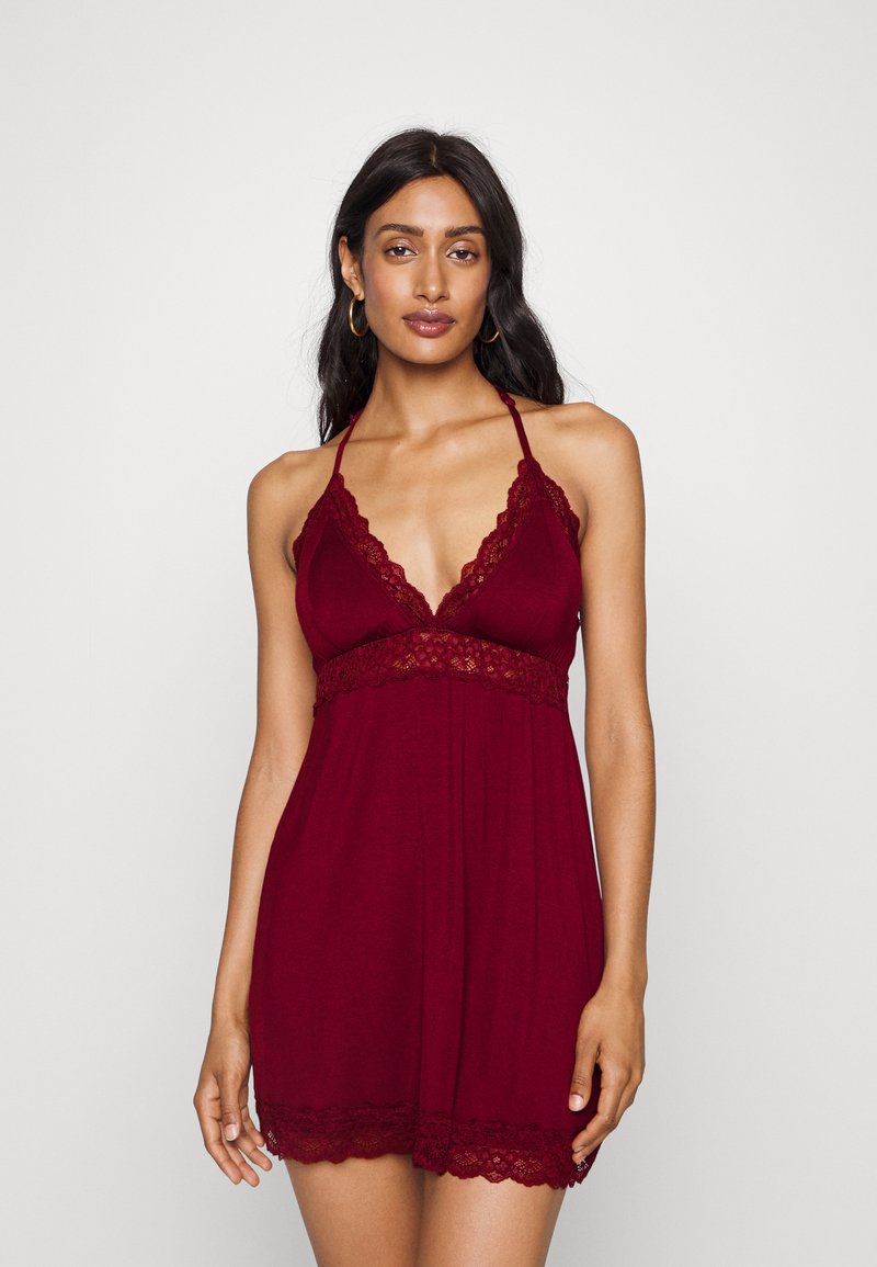 Pour Moi Luxe Woven Contrast Trim Chemise Nightie Red Zalandode