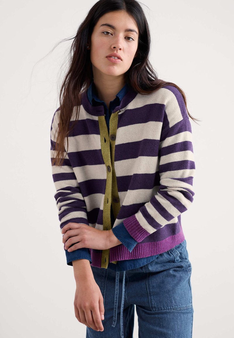 Seasalt Cornwall PINWELL - Cardigan - purple - bright shape dark violet ...