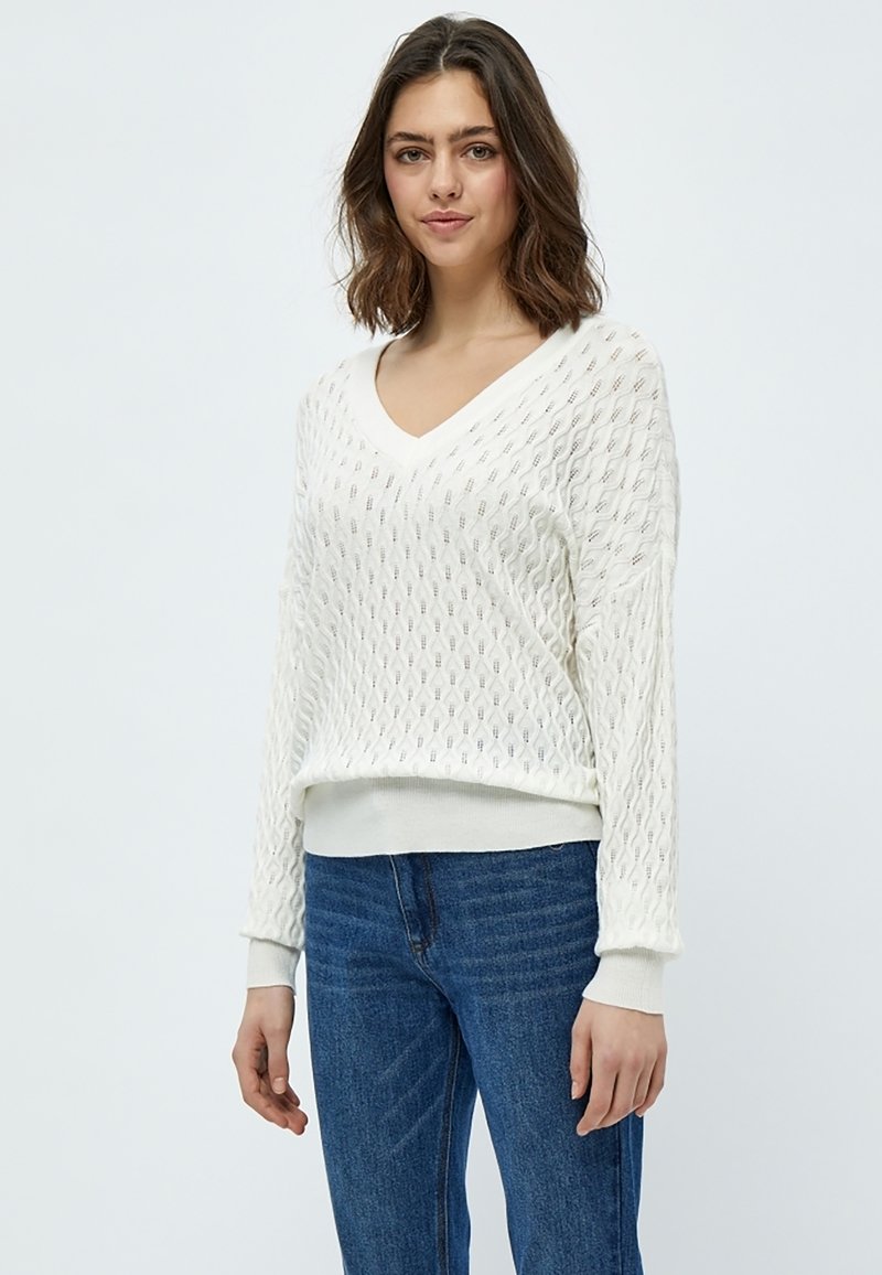 PEPPERCORN PCROSALIA - Strickpullover - cloud dancer/offwhite - Zalando.de