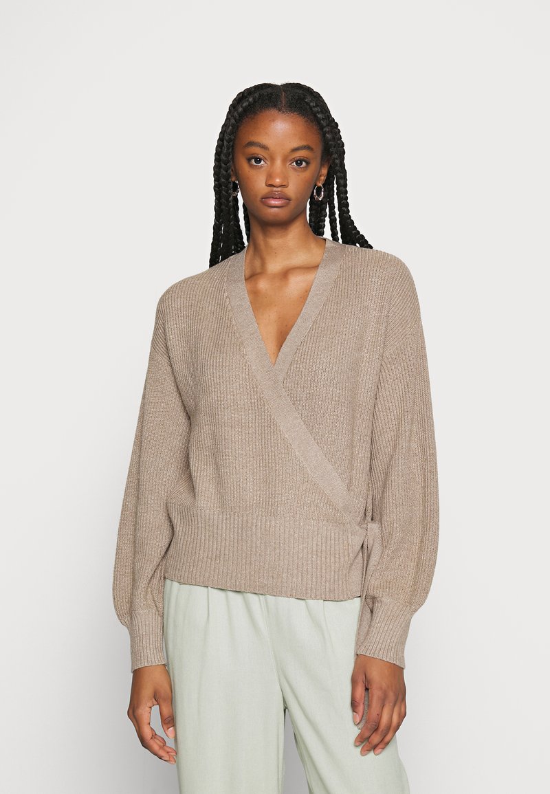 Object OBJMALENA WRAP CARDIGAN - Maglione - beige - Zalando.it