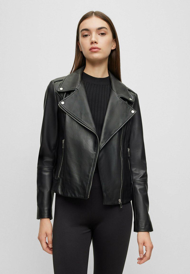 HUGO LARELLA 2 - Leren jas - black one/zwart - Zalando.be