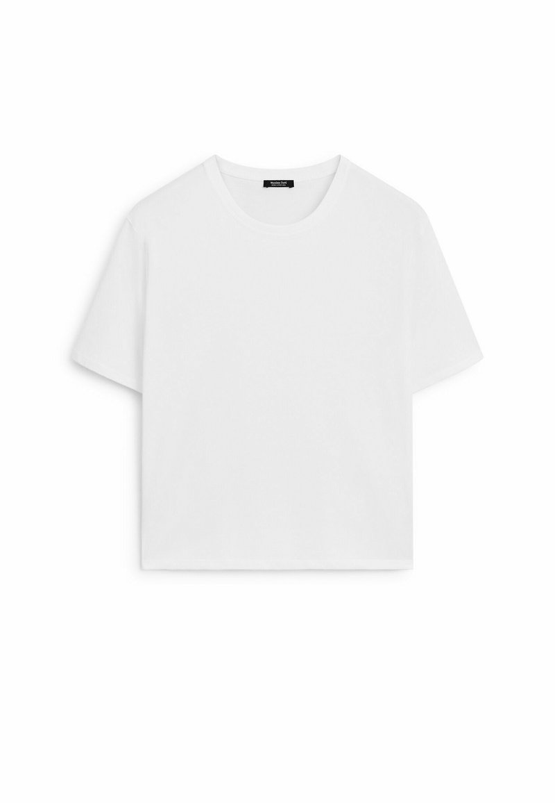 Massimo Dutti SHORT SLEEVE - T-shirt basique - white/blanc - ZALANDO.FR