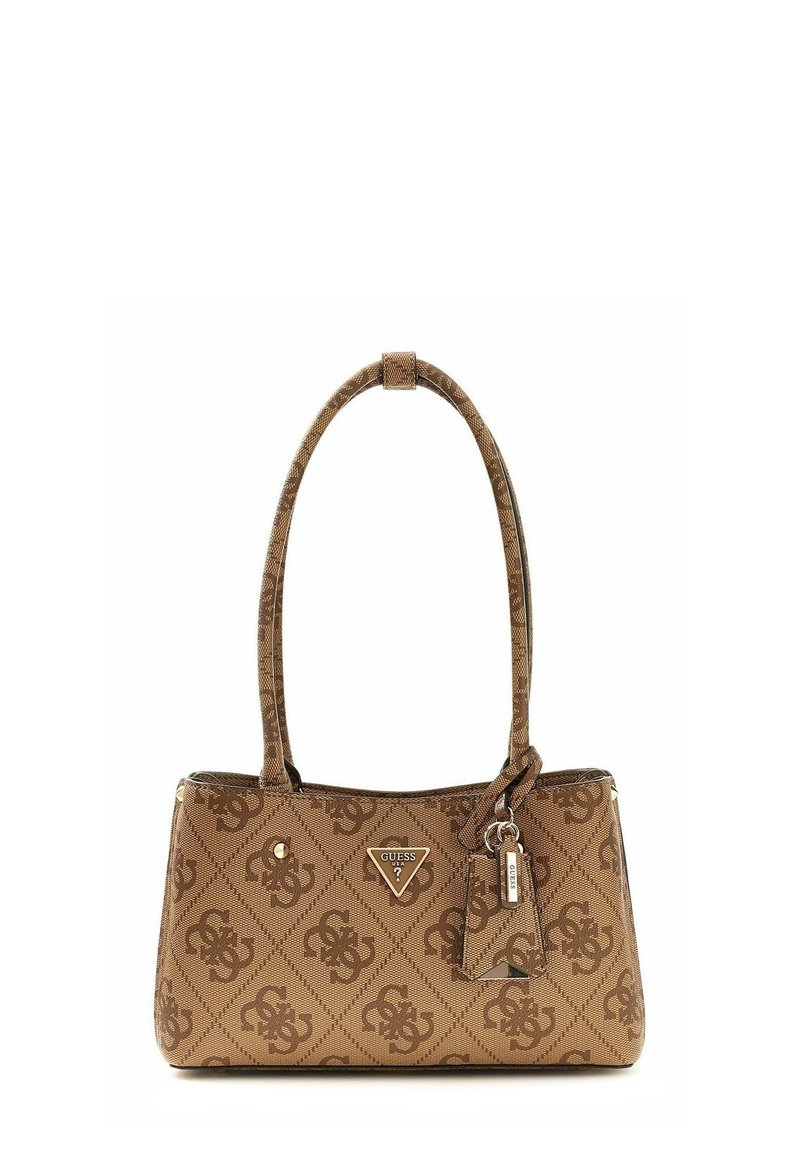 Guess MERIDIAN II SHOULDER SATCHEL BAG - Handbag - latte logo/light ...