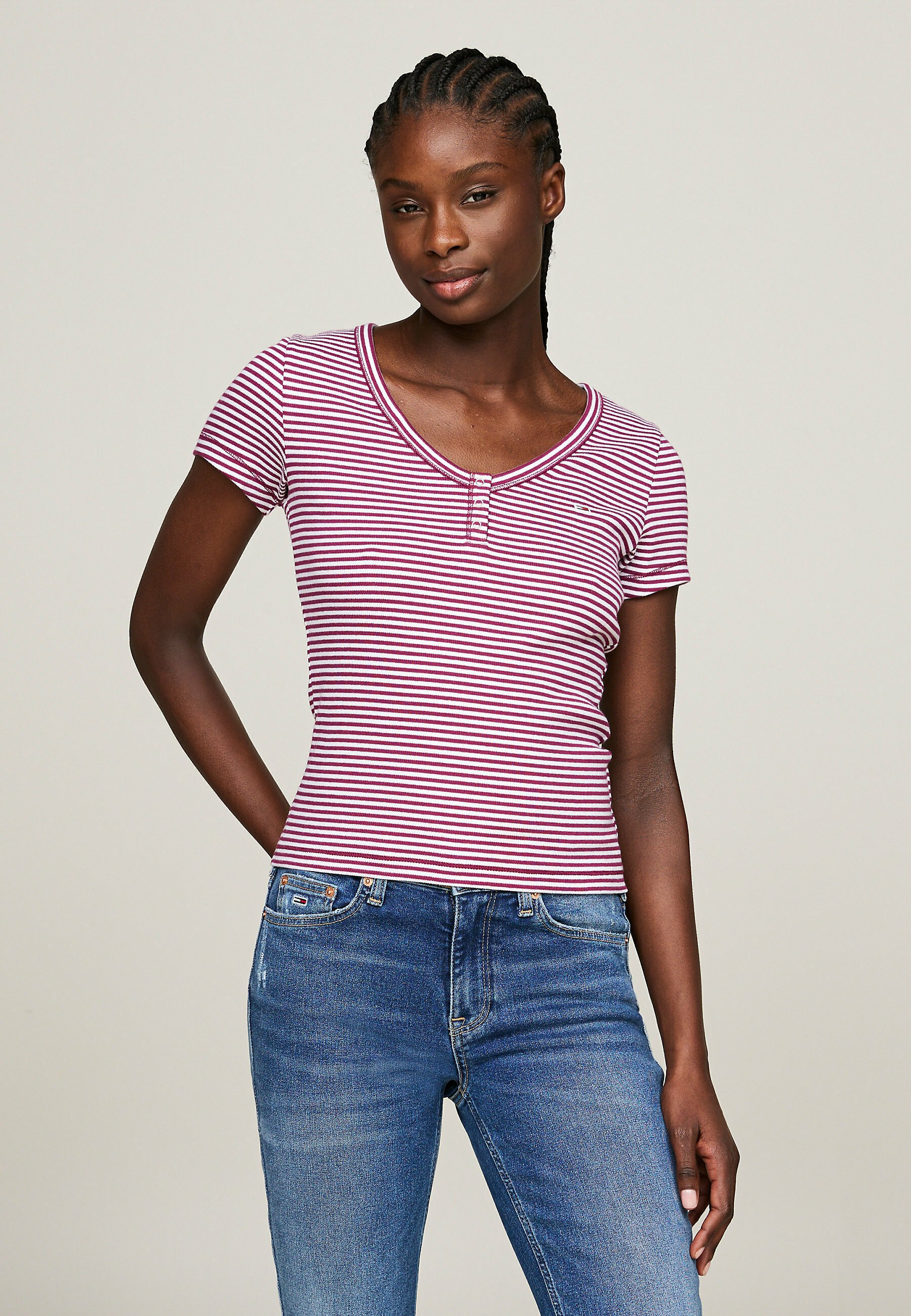 Tommy jeans t shirt striped store