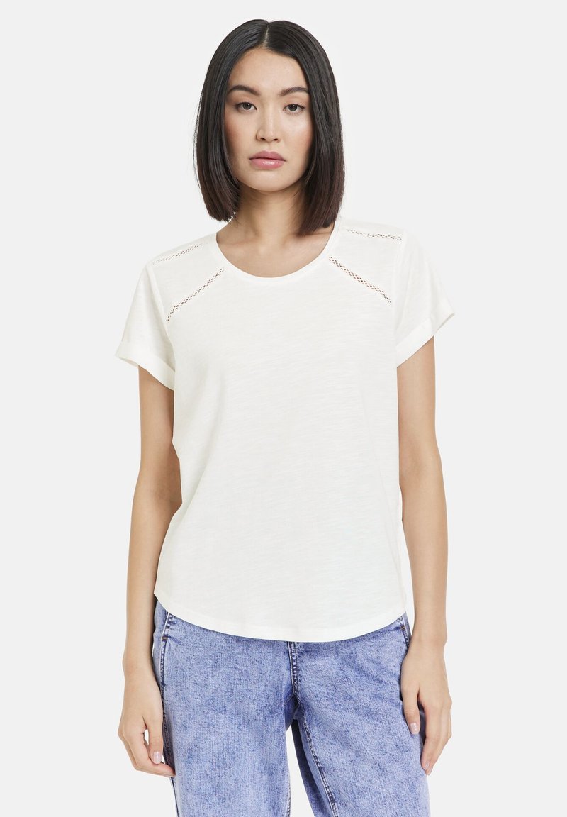 Taifun KURZARM RUNDHALS MIT -DETAILS - T-Shirt basic - offwhite - Zalando.ch