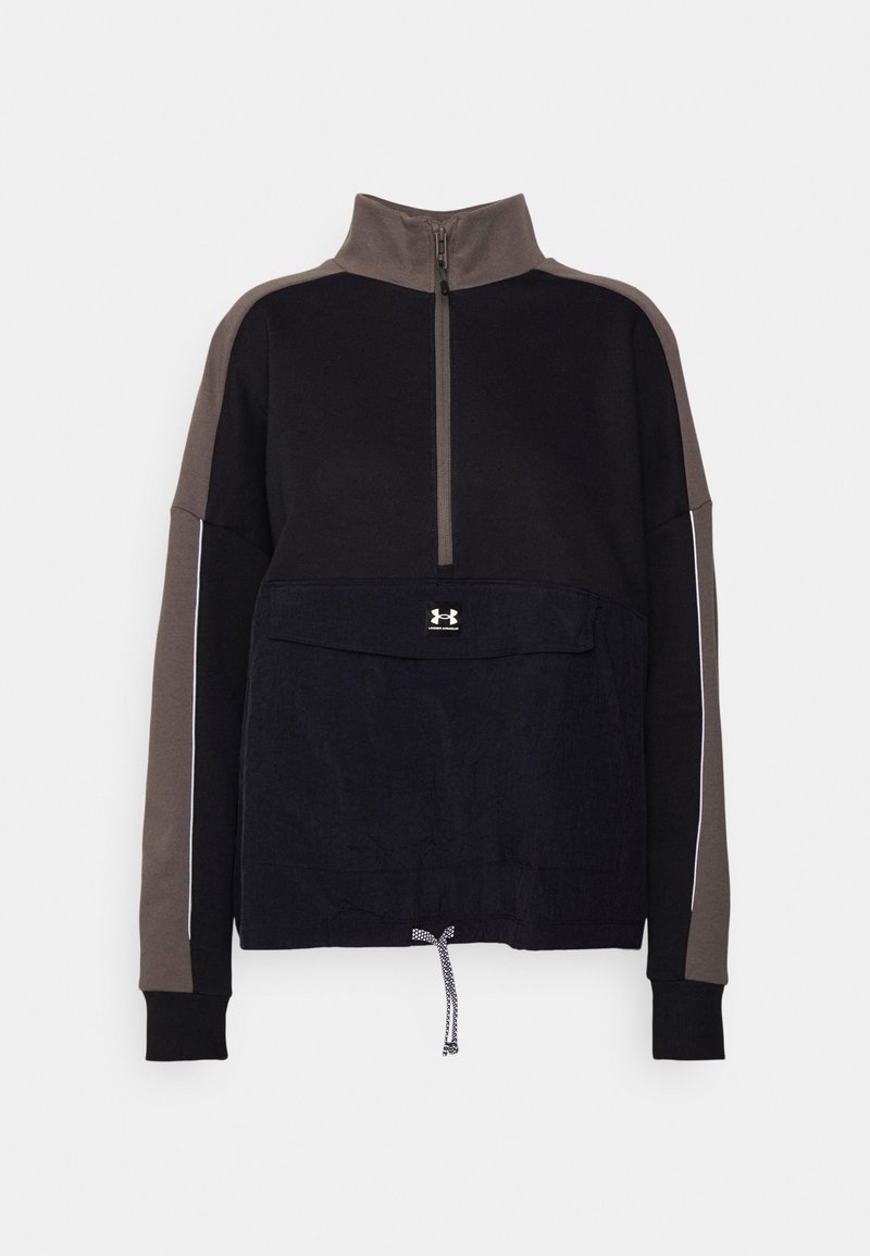 Under Armour RIVAL LAYER - Sweatshirt - black/fresh clay/white/black ...